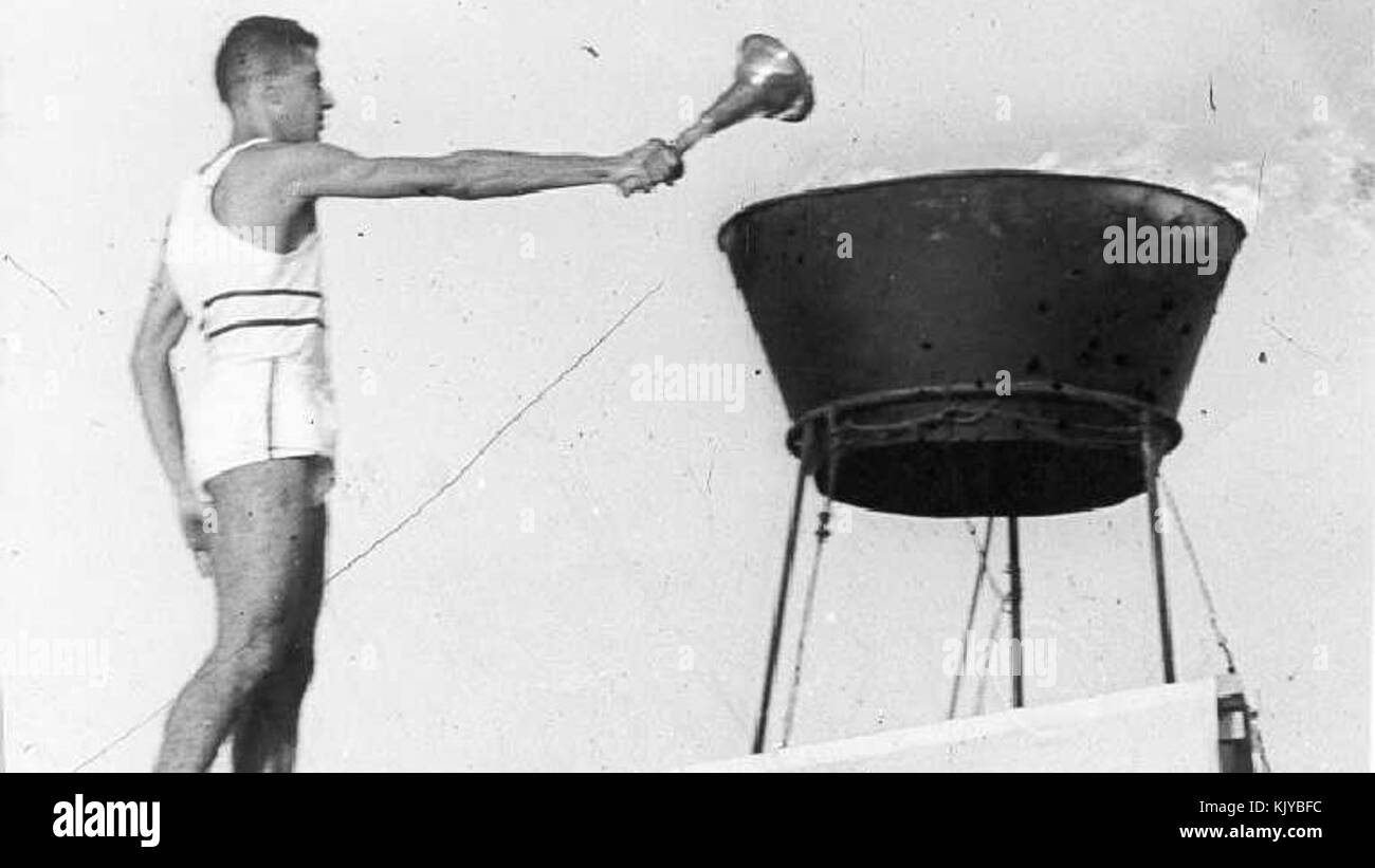 Torch lit at the 6th Maccabiah Stock Photo - Alamy