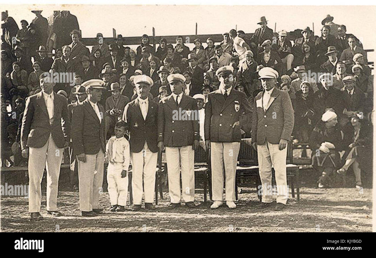 This photograph is from the first Maccabiah Games, a multi-sport event ...