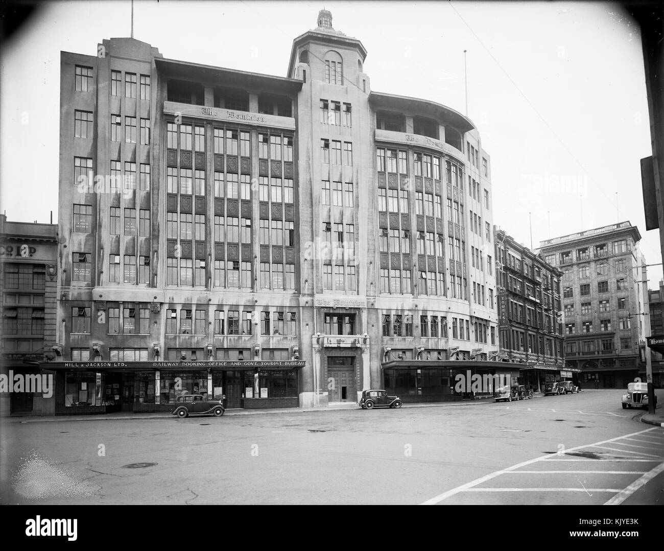 The Dominion building, Mercer Street, Wellington, ca 1940 Stock Photo ...