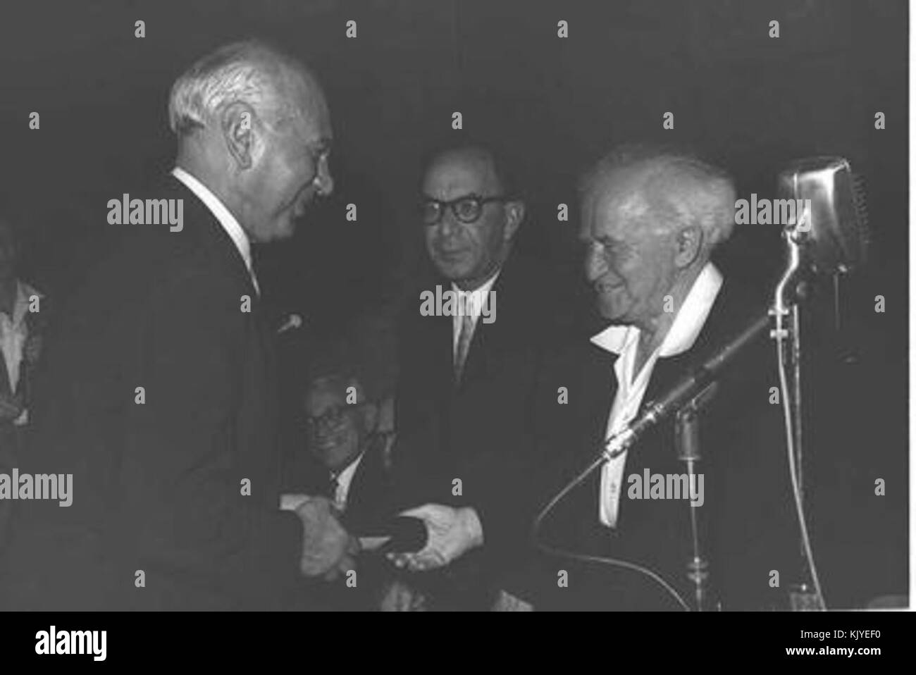 Aharon Meskin Ben Gurion Israel Prize1960 Stock Photo - Alamy