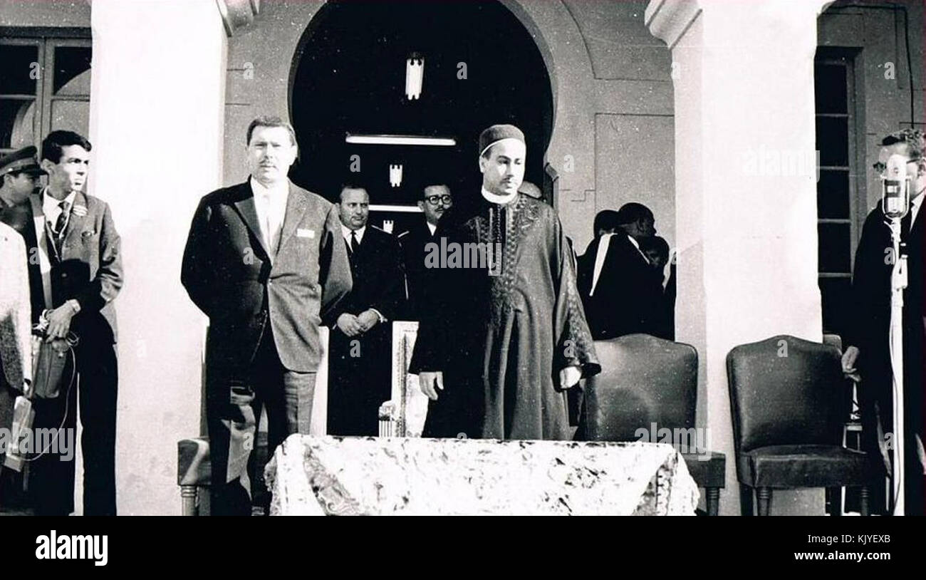 A photograph from a Libyan university graduation ceremony, capturing ...
