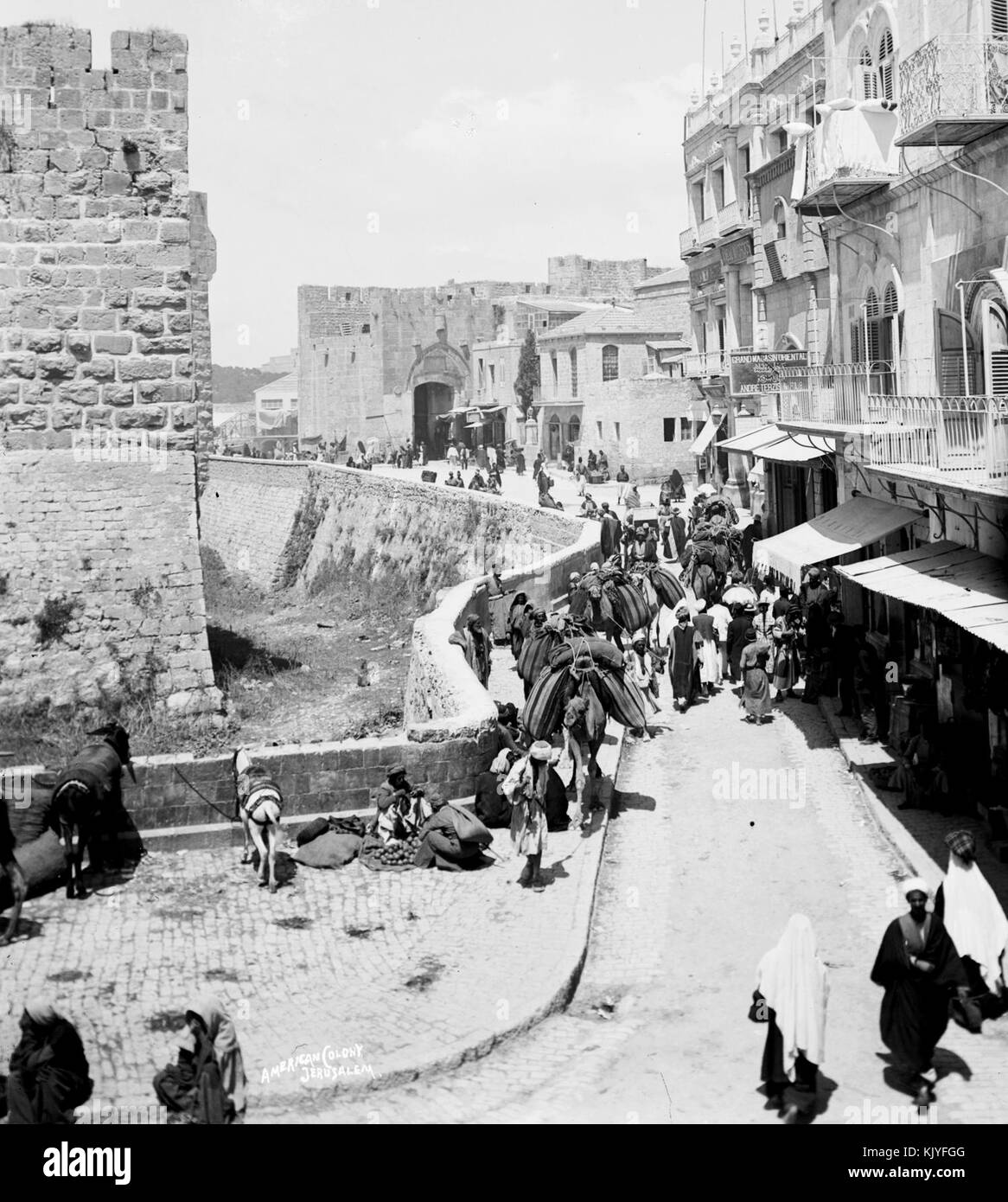 View inside Jaffa Gate, Jerusalem. between 1898 and 1907. matpc.08601 ...