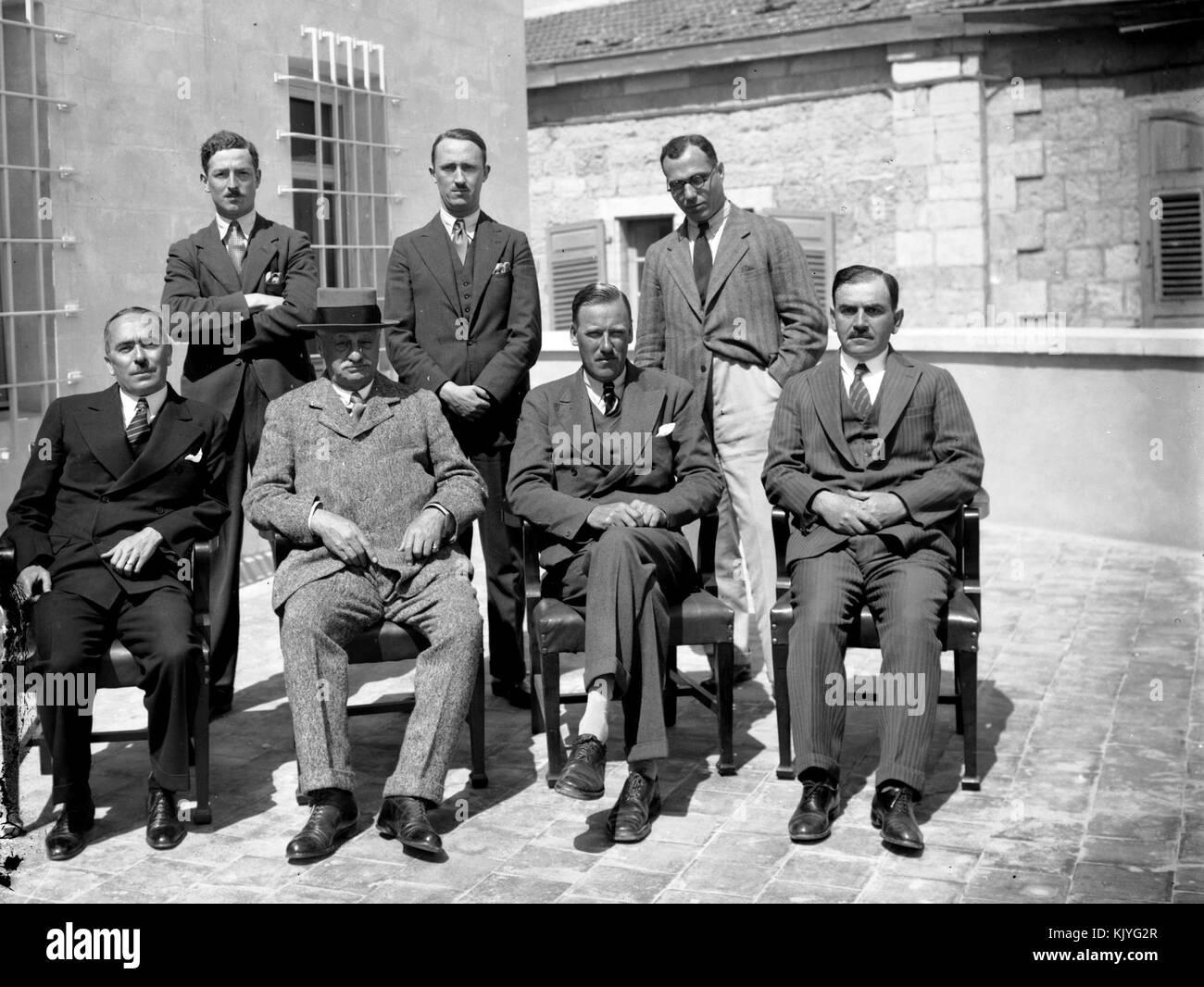 Bank staff of 7 men. Barclay's Bank.. Jerusalem. matpc.10346 Stock ...