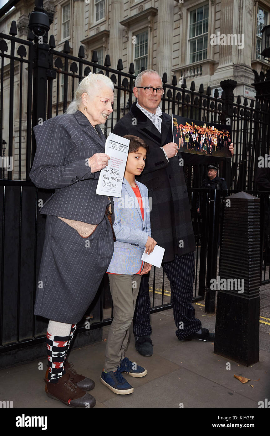 Fashion designer and campaigner Dame Vivienne Westwood joins her son ...