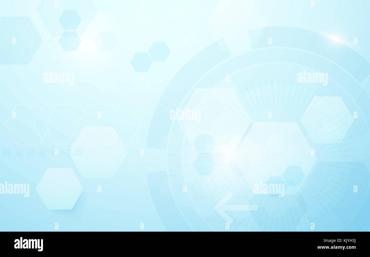 Abstract hexagons and circle digital technology concept background. Space for your text Stock ...