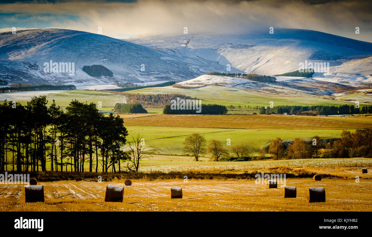 Snow clouds over Tinto Hill in South Lanarkshire Scotland on a cold ...