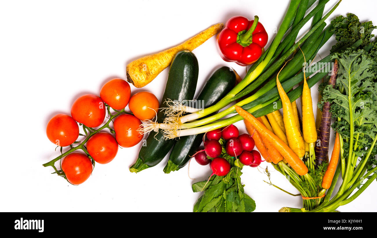 Vegetables. Fresh tomatos. Colorful vegetables background. Healthy ...