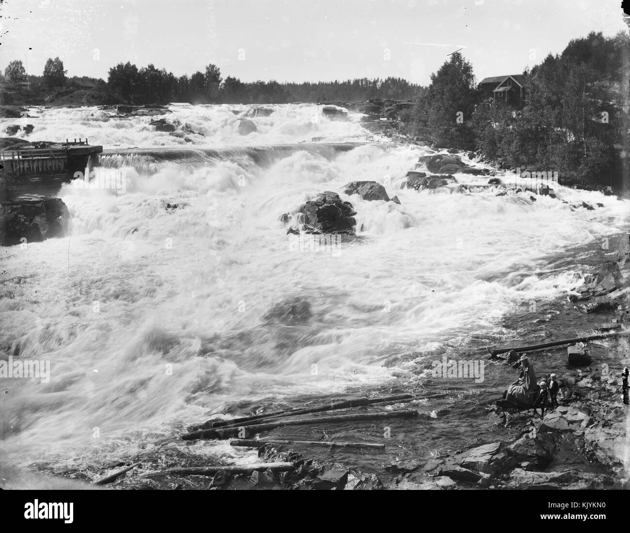 En bred foss NB MS G4 0850 Stock Photo - Alamy