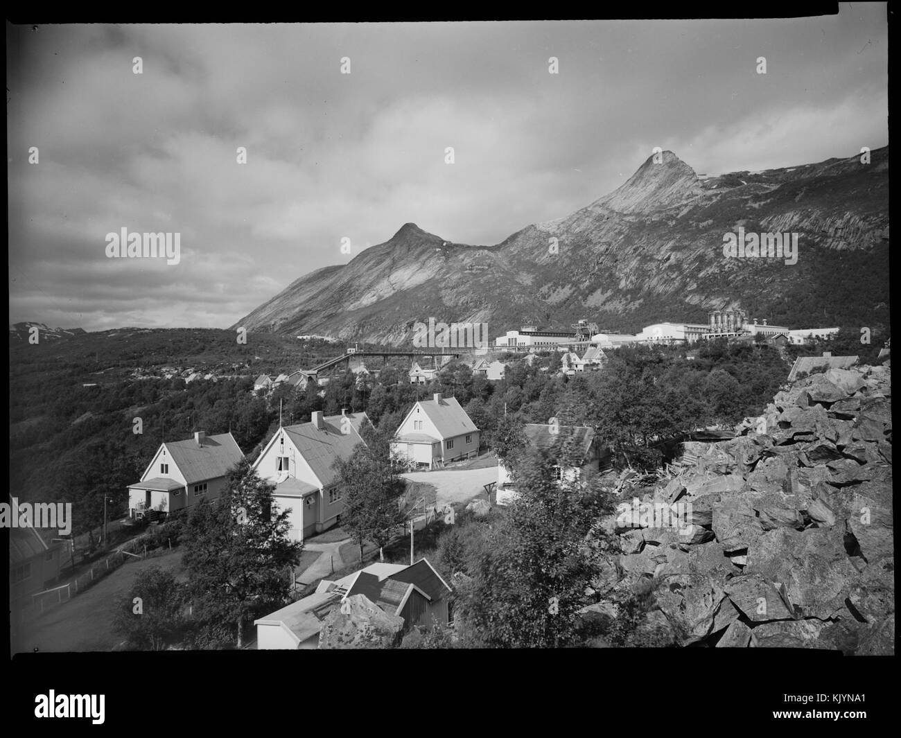 This photo captures a view of Glomfjord, a village in Norway known for ...