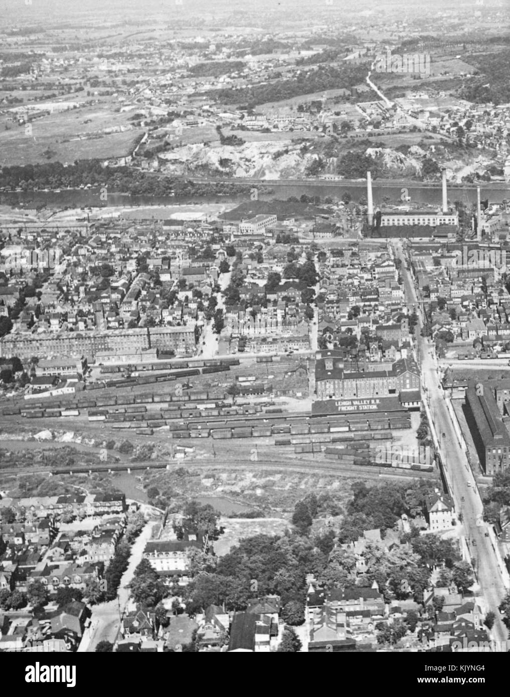 1925 Aerial Allentown 1st and 9th Wards Stock Photo - Alamy