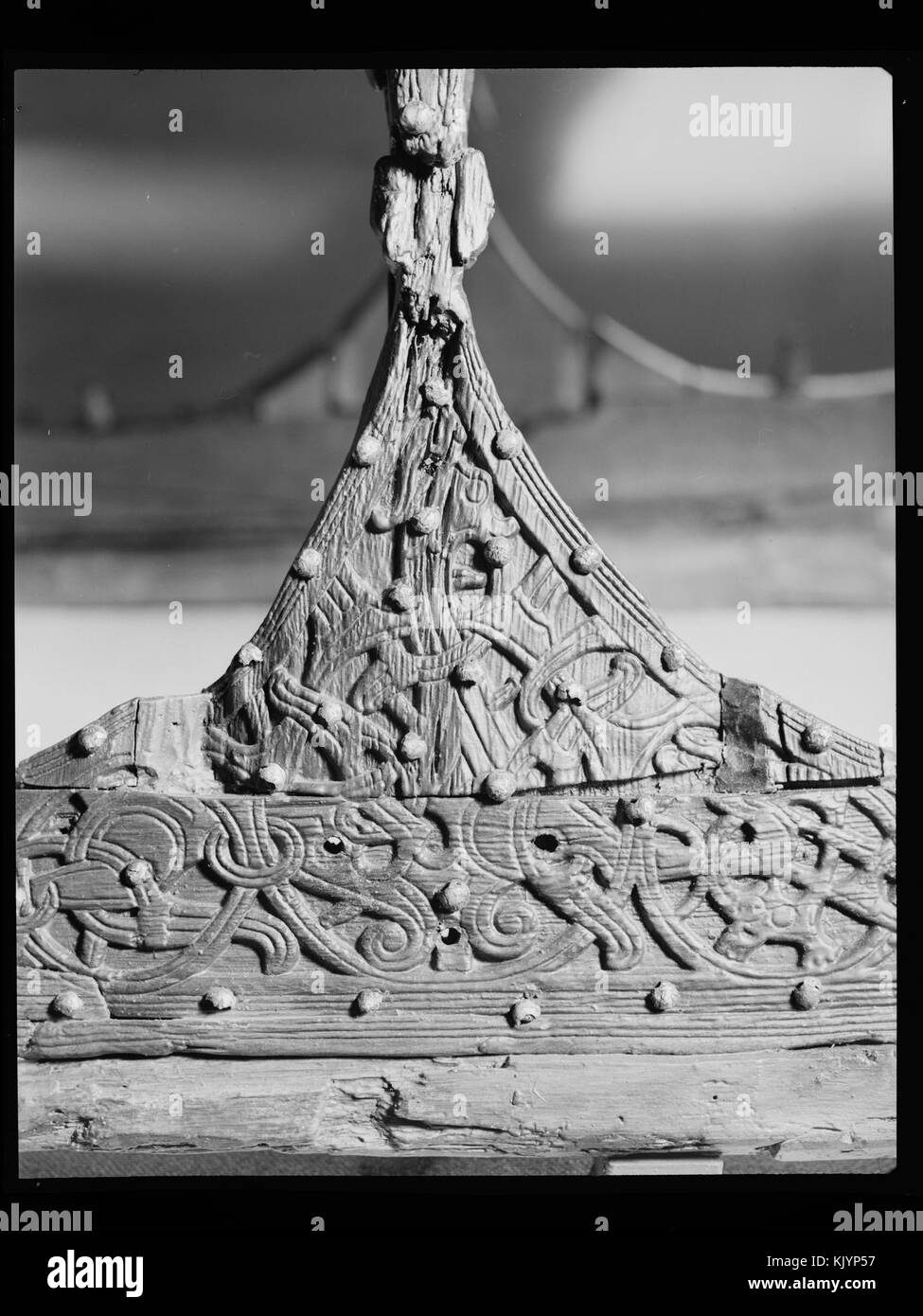 This image depicts the Oseberg find, an archaeological discovery from ...