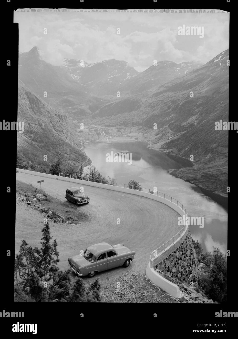 A photograph taken in Geiranger, Norway, showing the breathtaking ...