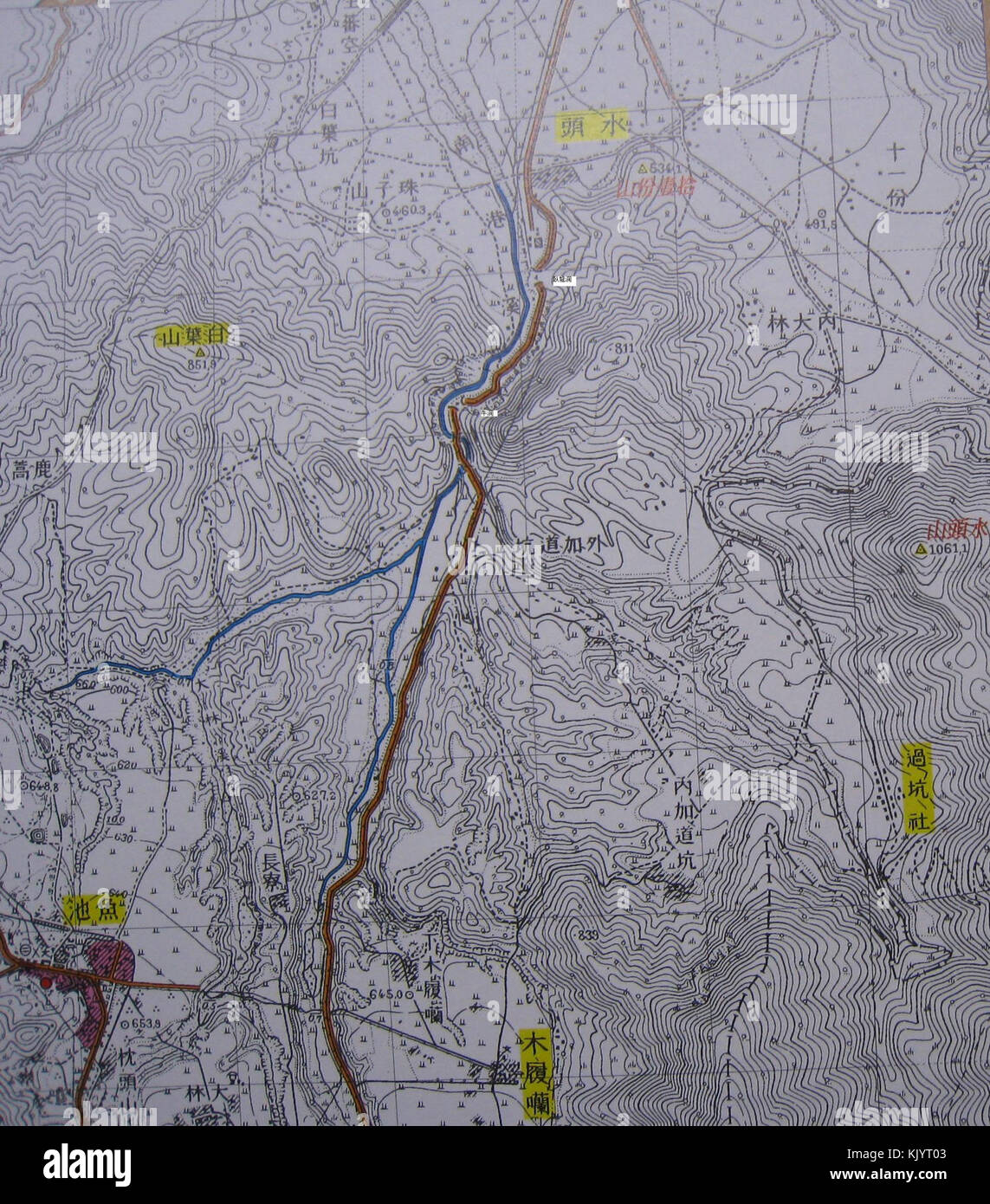 Map of Puli to Yuchi 01 Stock Photo - Alamy