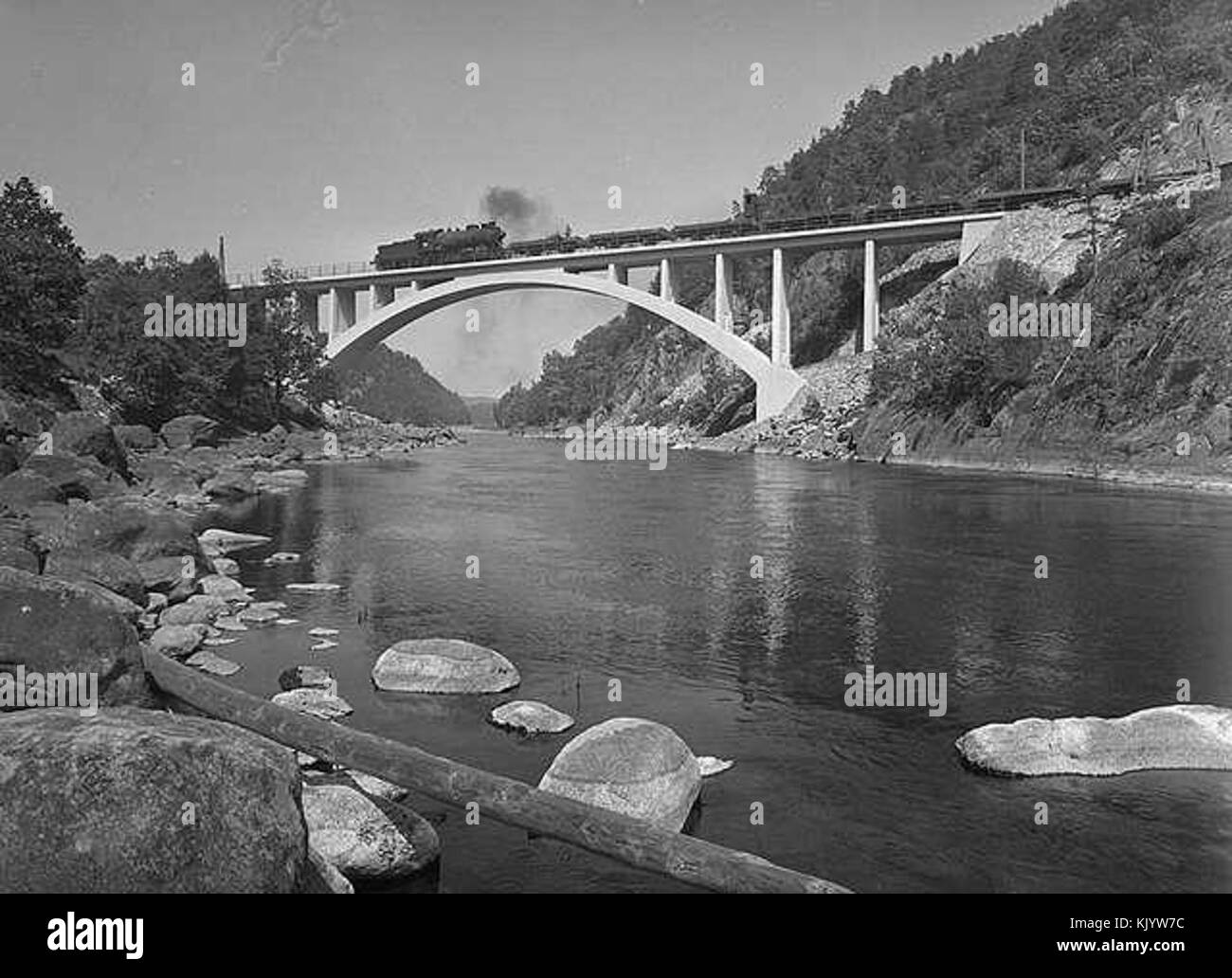A photograph of the Mandalselven Bridge, a key landmark crossing the ...