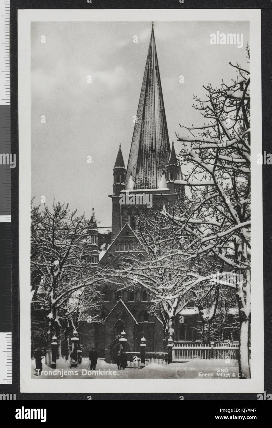 An illustration of Nidarosdomen, the Nidaros Cathedral, in Trondheim ...