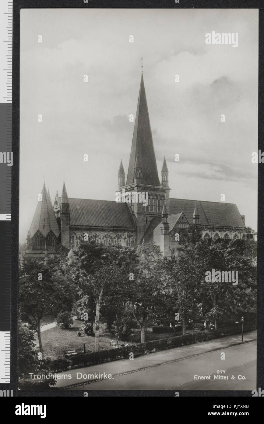 The Trondhjems Domkirke (Nidaros Cathedral) in Trondheim, Norway, is a ...