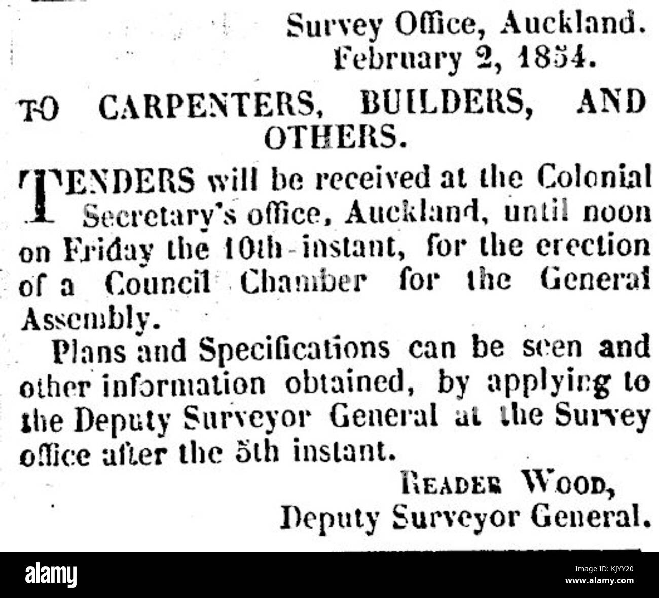 General Assembly construction tender Stock Photo - Alamy