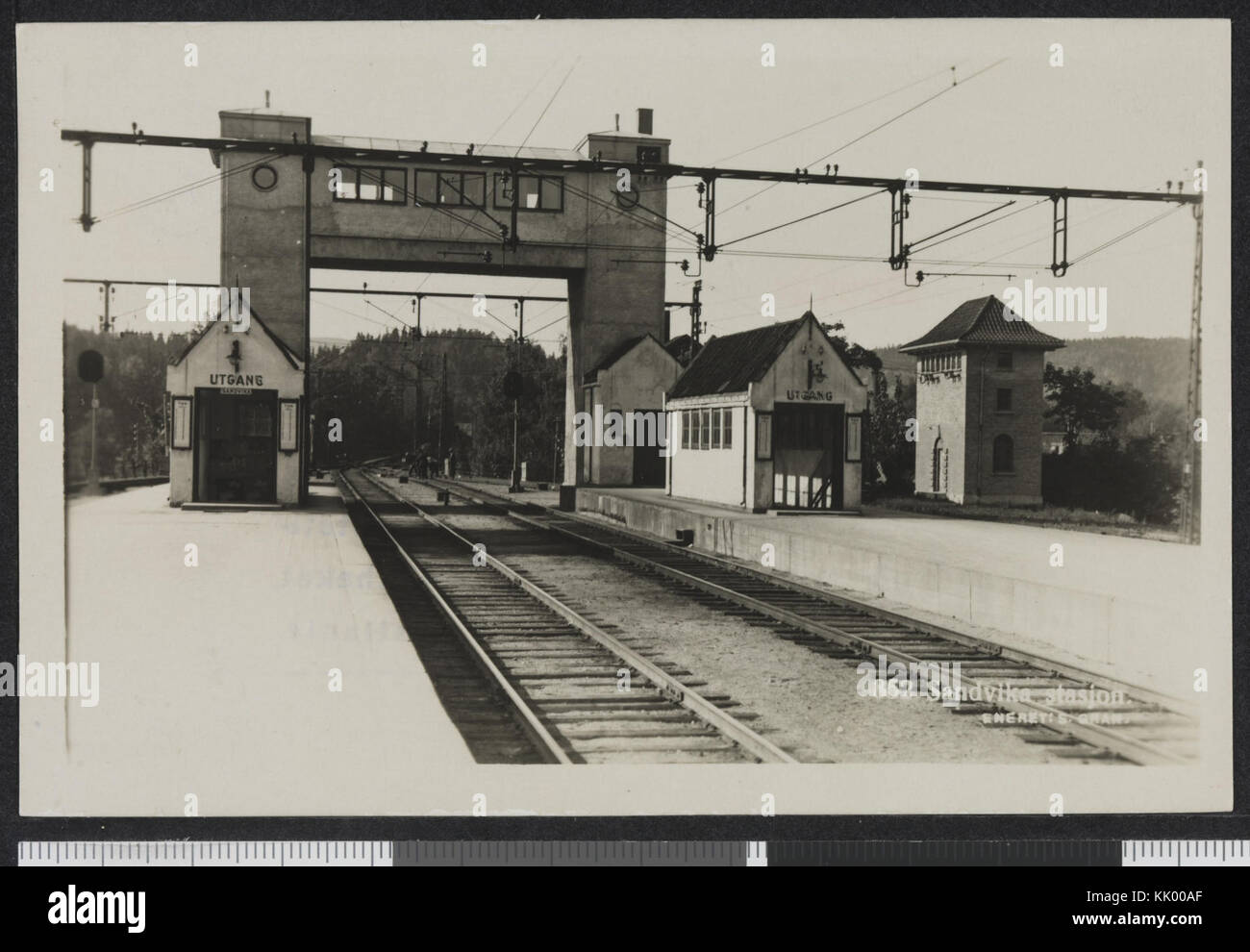 This photograph depicts Sandvika Station in Norway, captured in 2015 ...