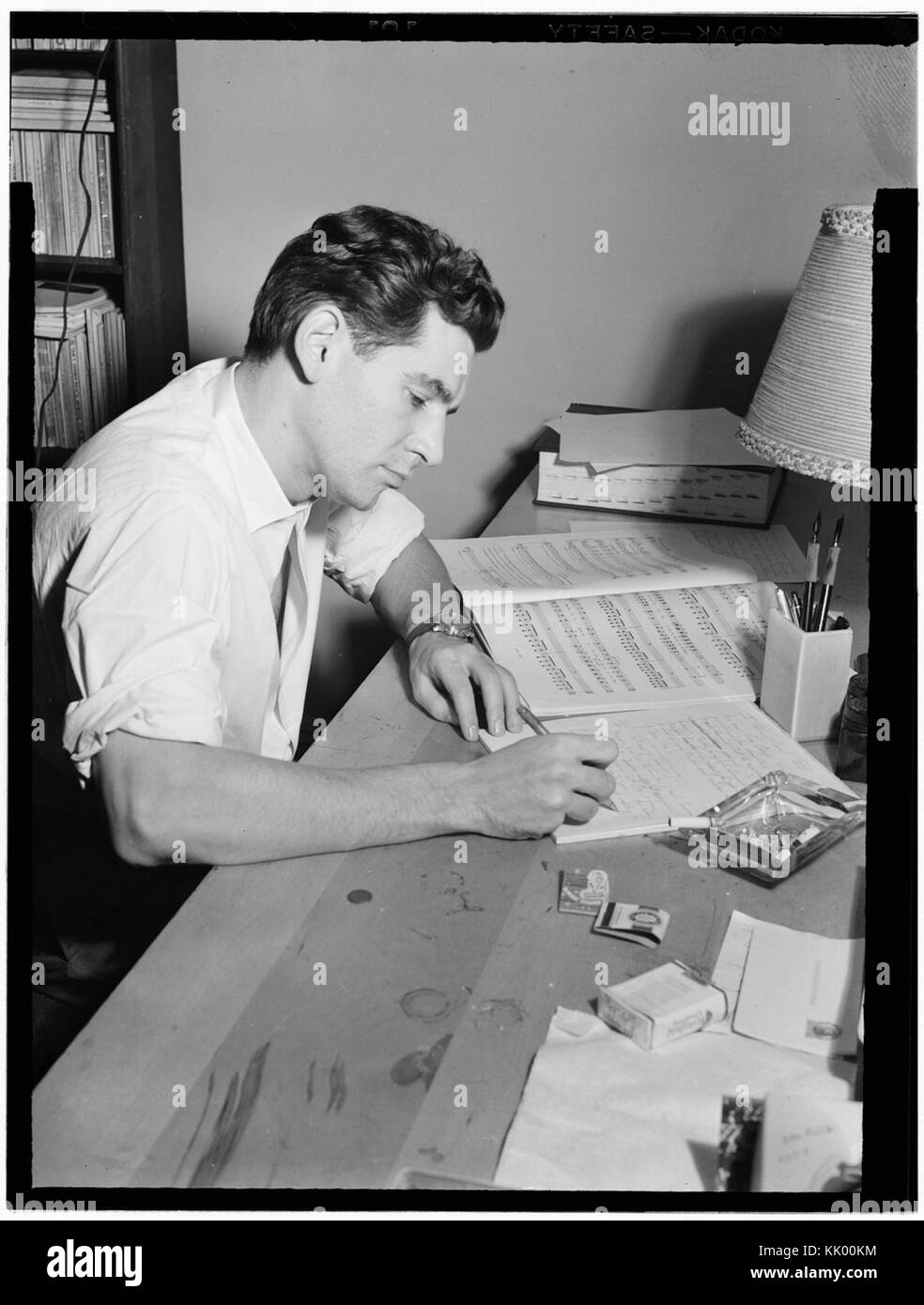 (Portrait of Leonard Bernstein in his apartment, New York, N.Y ...