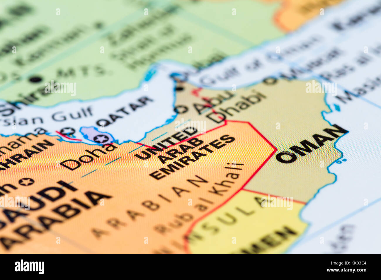 Map of the united arab emirates hi-res stock photography and images - Alamy