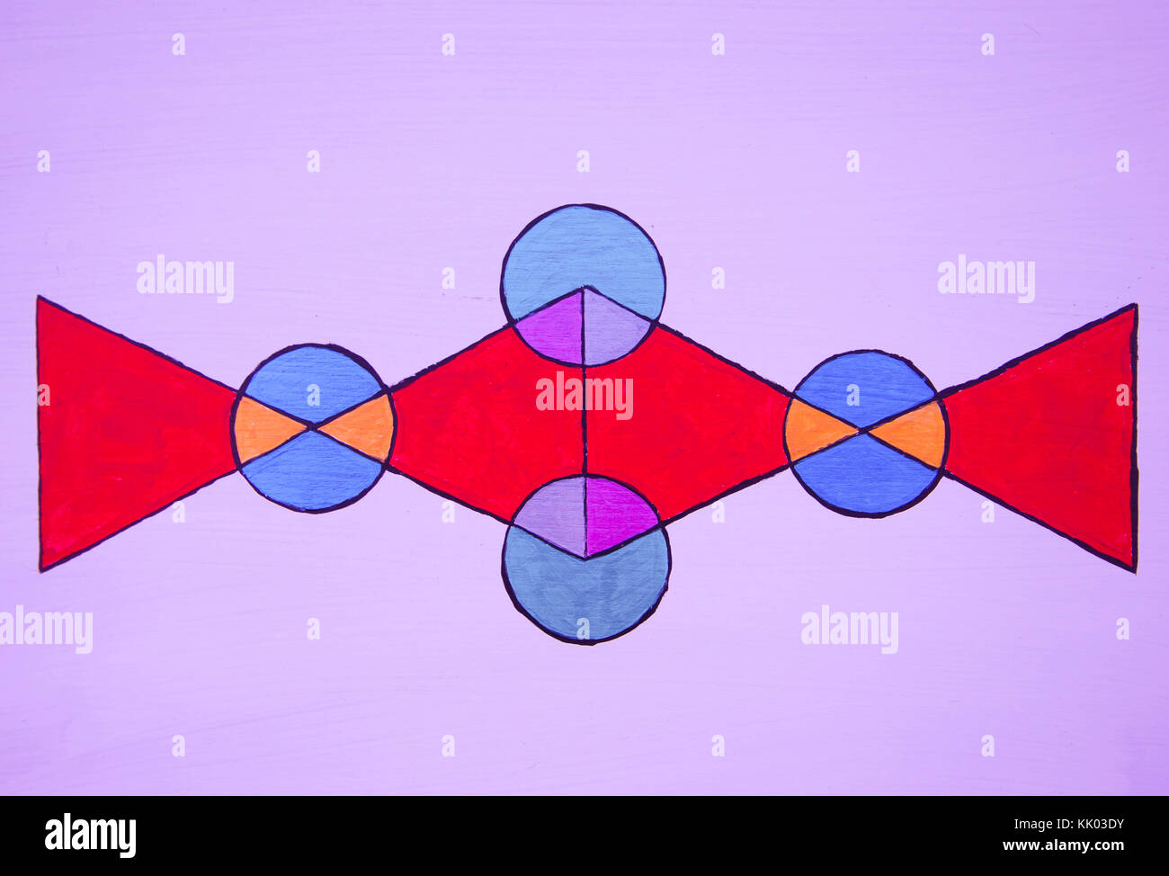 Abstract geometric hand painted design Stock Photo - Alamy