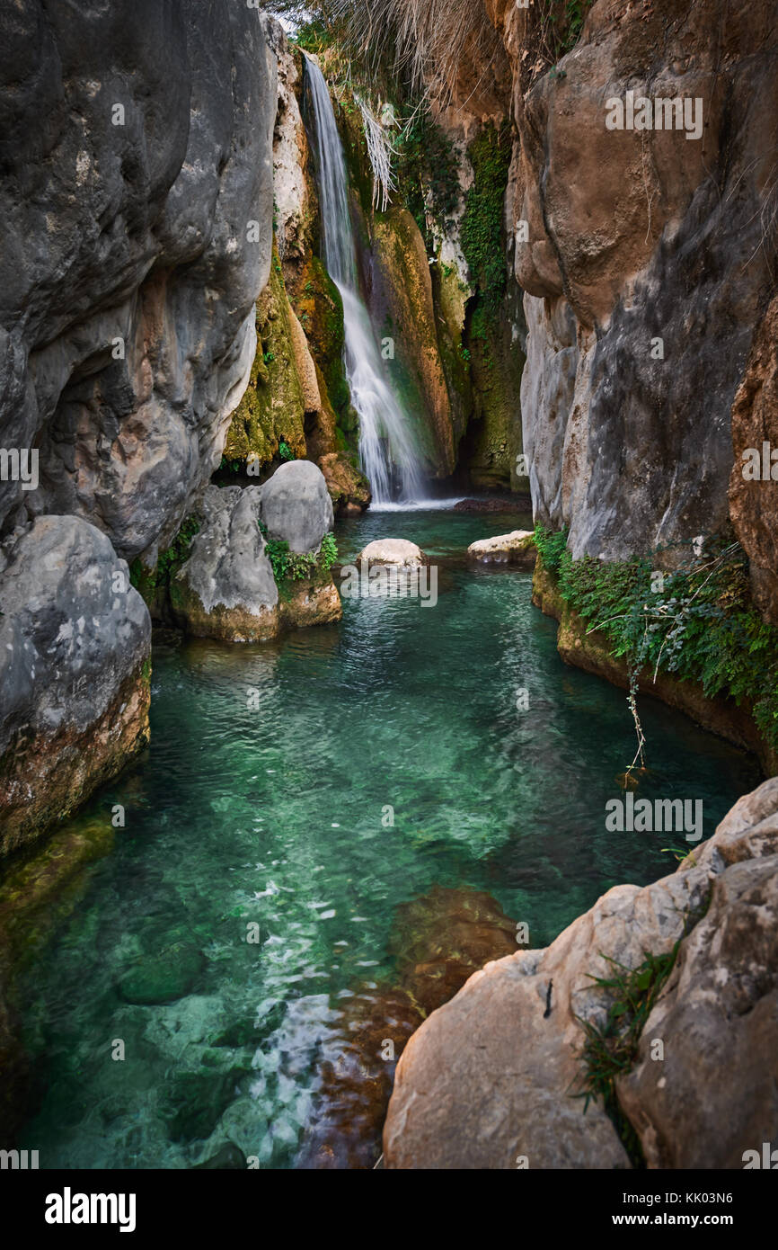 Waterfall at Las Fuentes del Algar close to Alicante Stock Photo - Alamy
