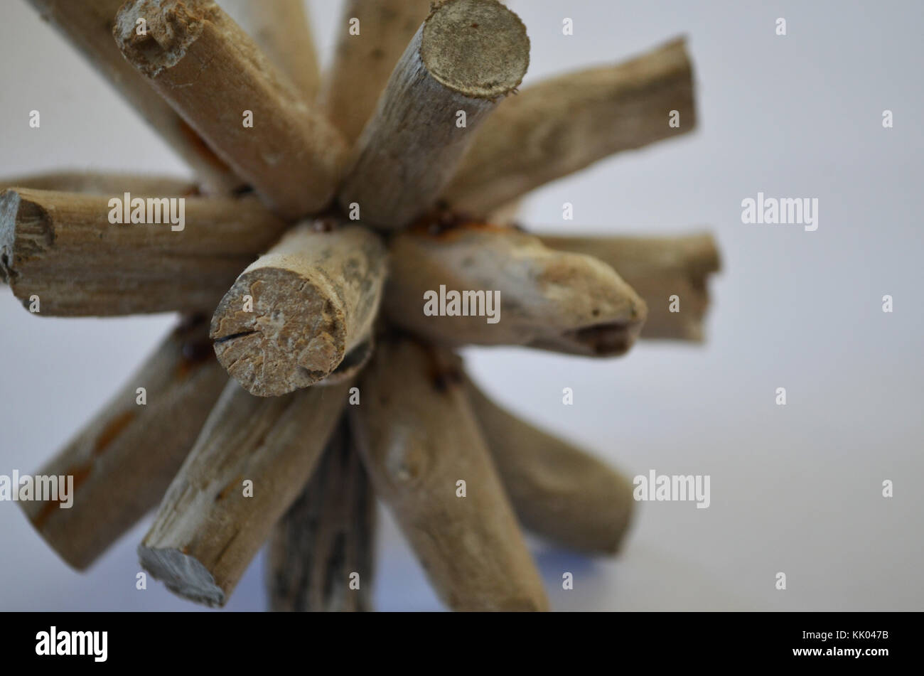Close up of interesting timber shape of sticks joined together Stock ...