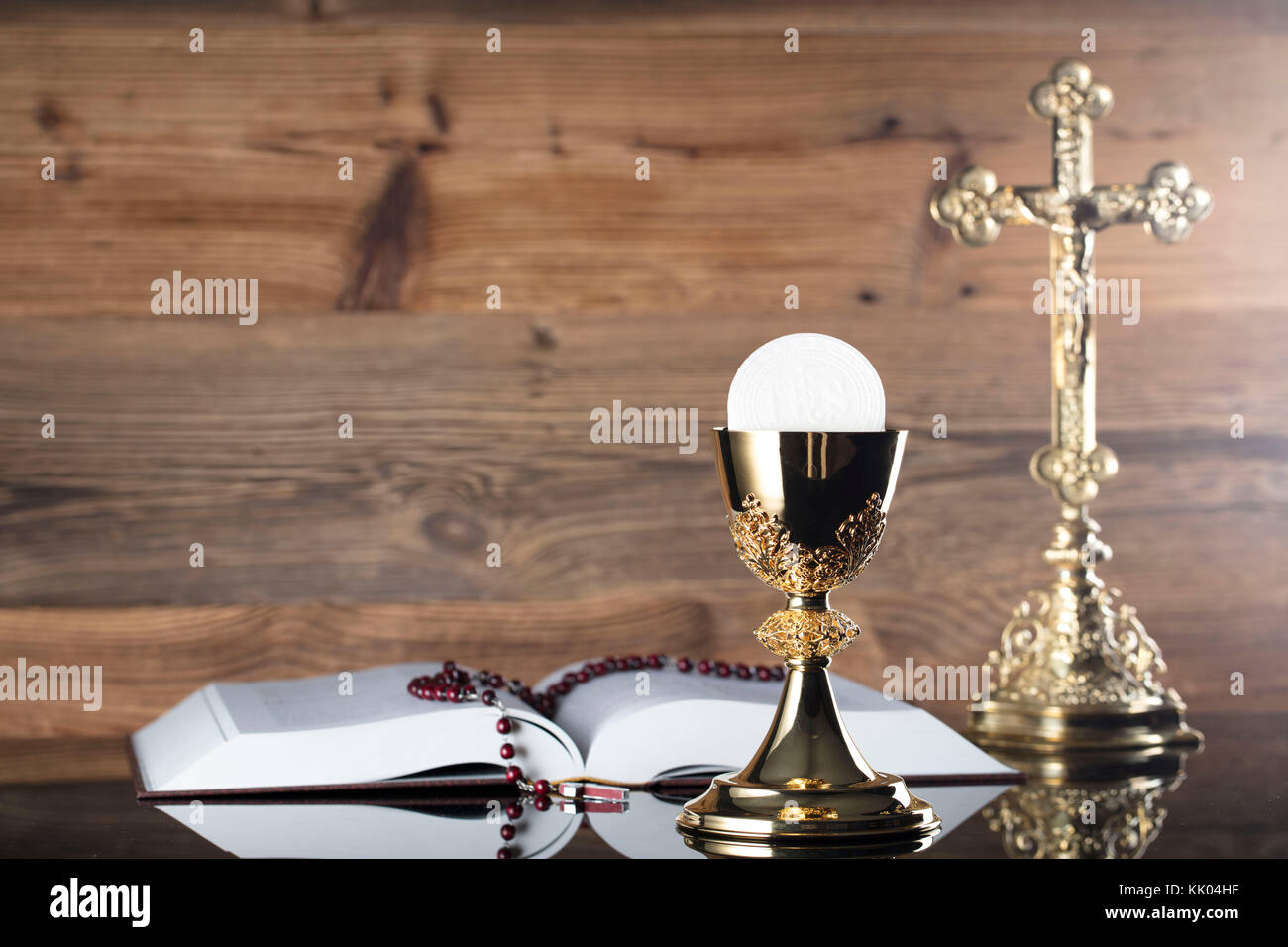 Catholic religion theme. Holy communion concept Stock Photo - Alamy