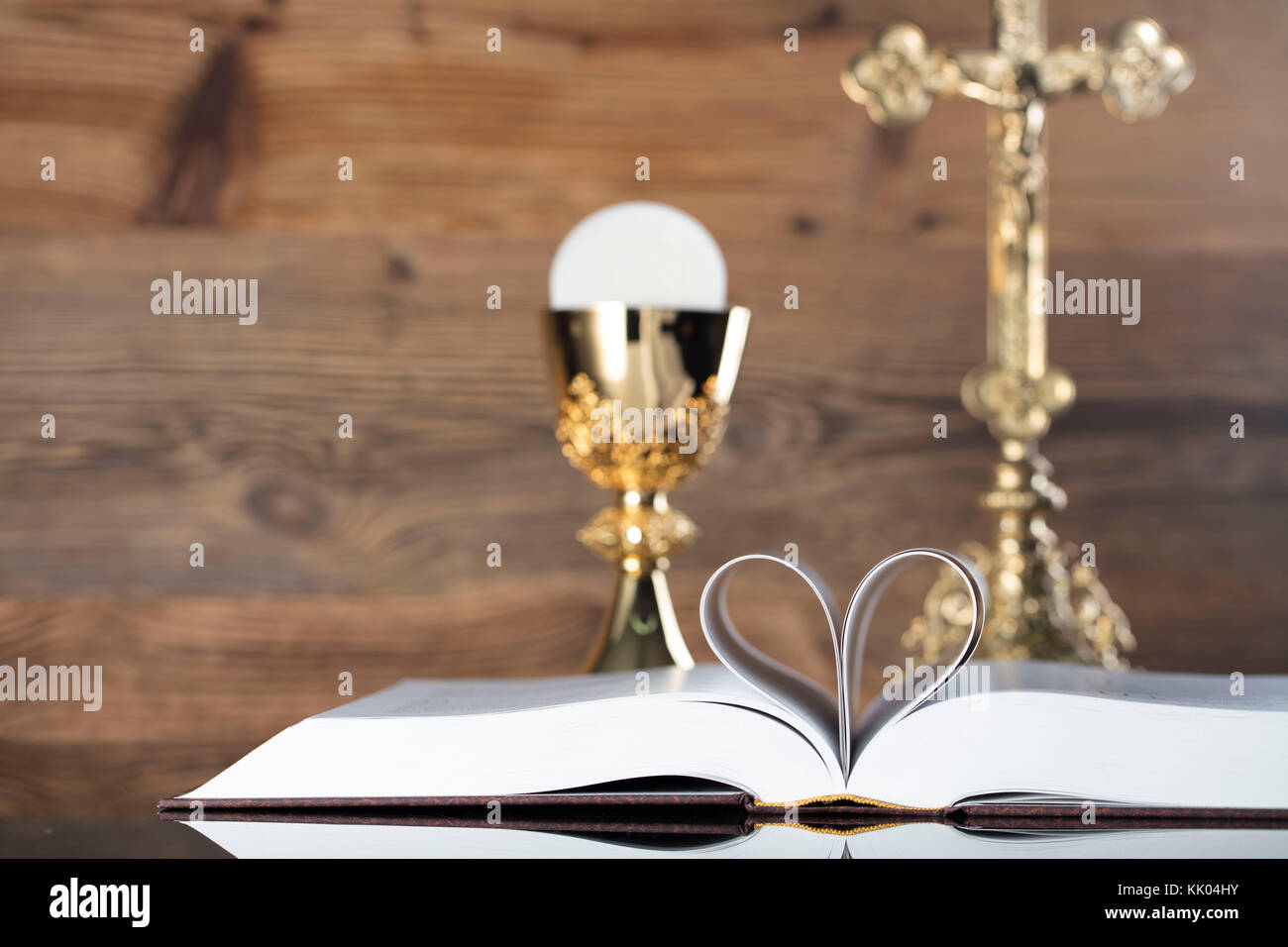Catholic religion theme. Holy communion concept Stock Photo - Alamy