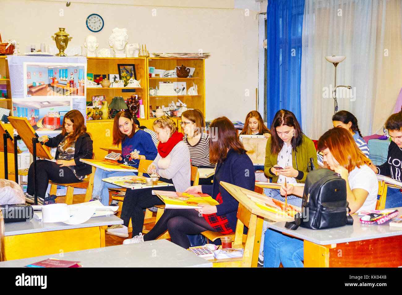 Students in the classroom during the lesson Stock Photo - Alamy