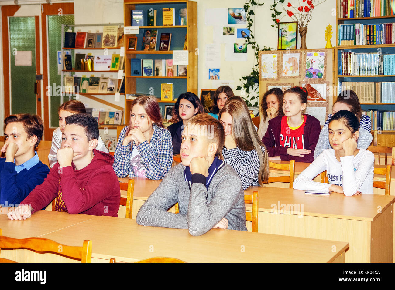 Students in the classroom during the lesson Stock Photo - Alamy