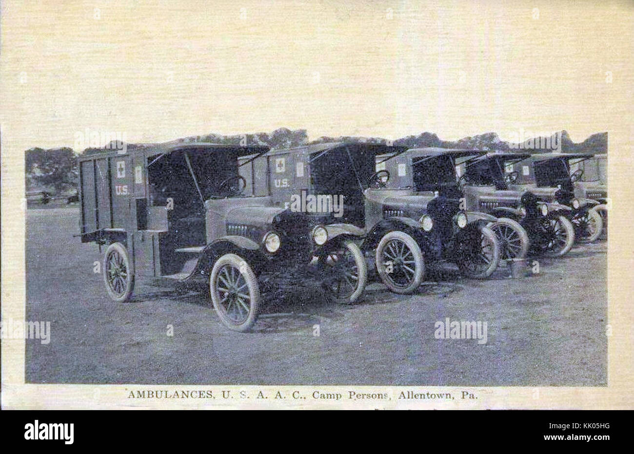 1917 Camp Crane Ambulances Stock Photo - Alamy