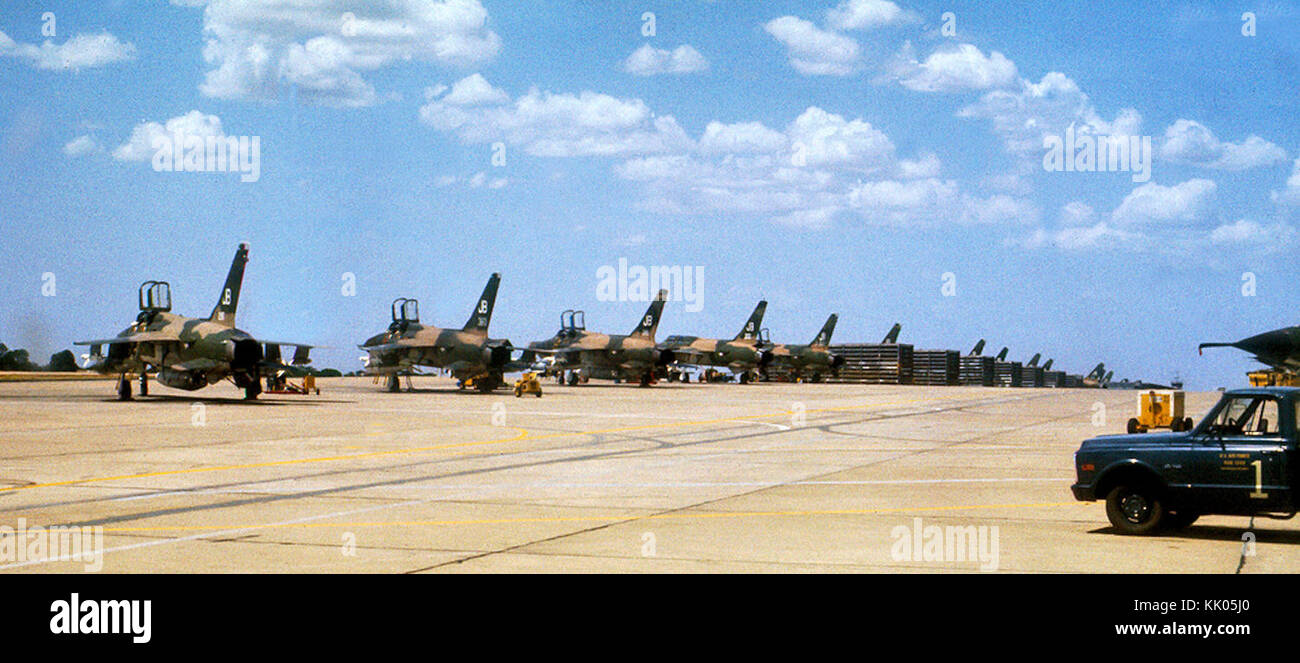 17th Wild Weasel Squadron F 105 Flightline Stock Photo - Alamy