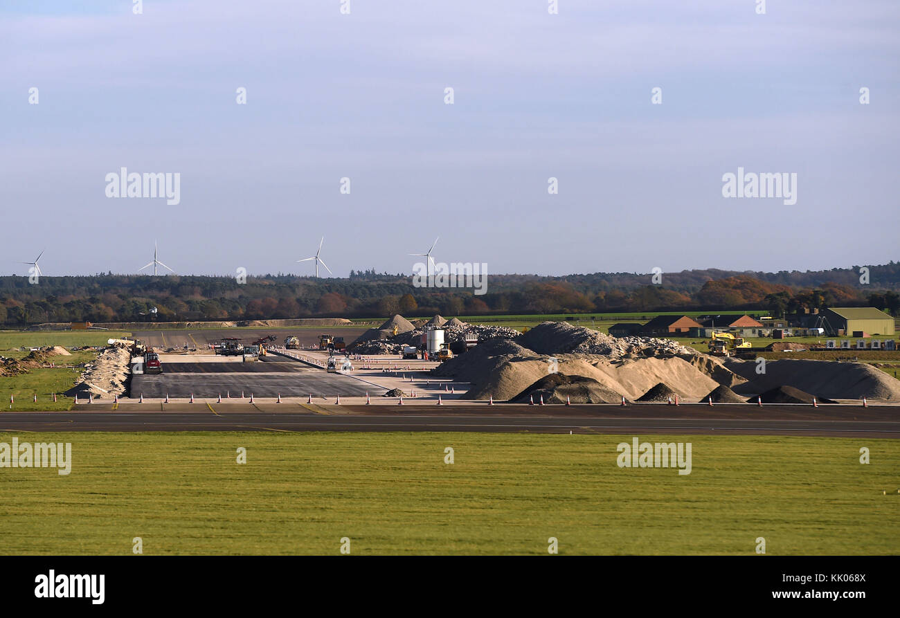 New runways and vertical landing pads under construction at RAF Marham ...
