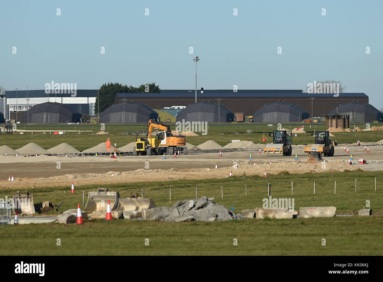 New runways and vertical landing pads under construction at RAF Marham ...