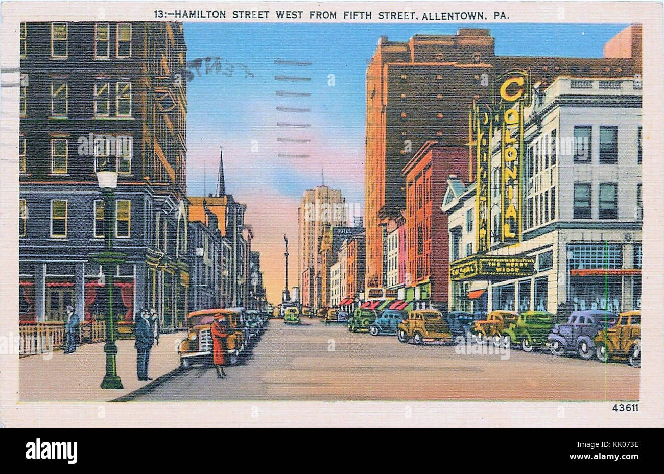 1938 Hamilton Street looking west from Fifth Street Stock Photo - Alamy