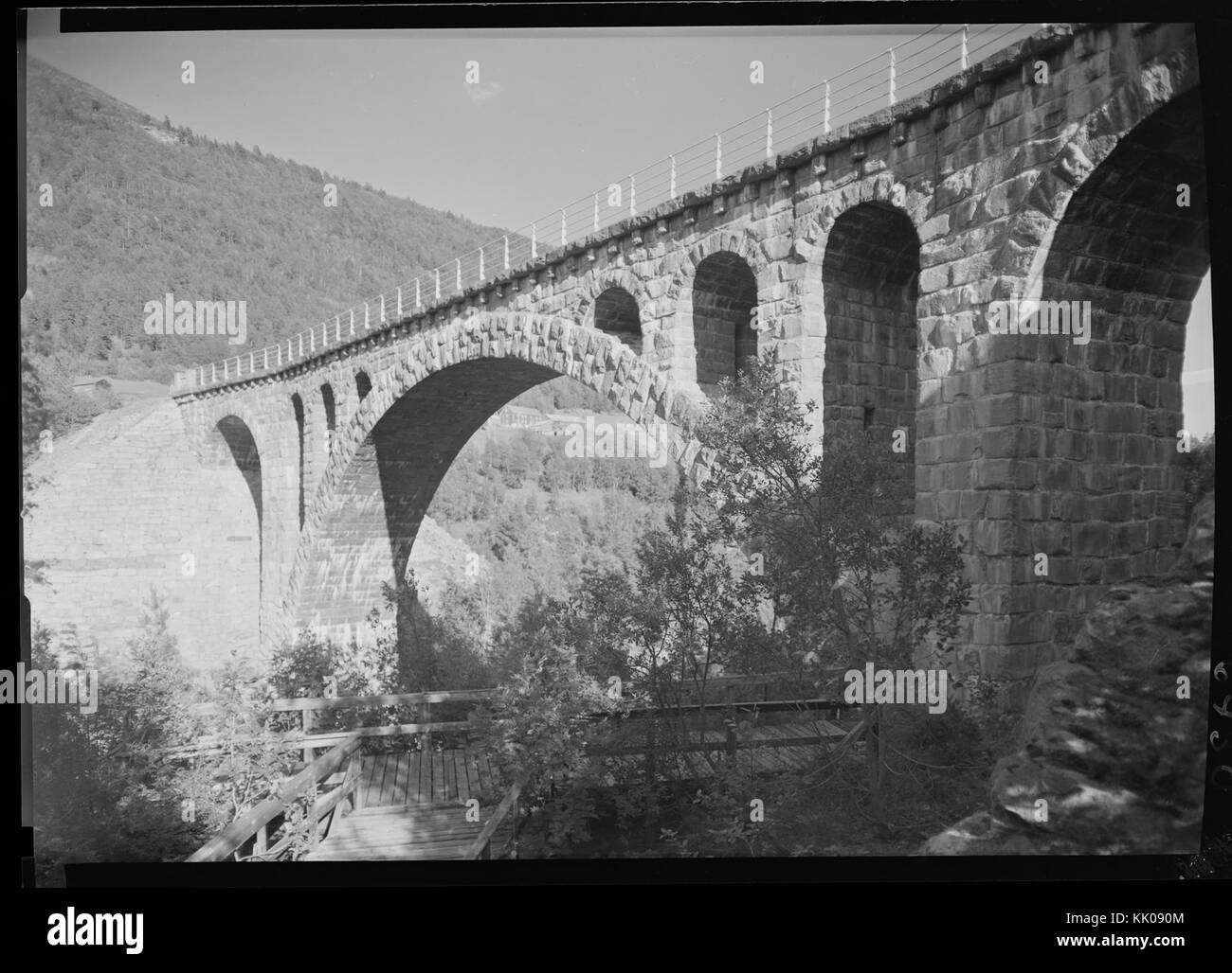 A photograph of the Kylling Bridge in Romsdalen, Norway, taken in 2015 ...