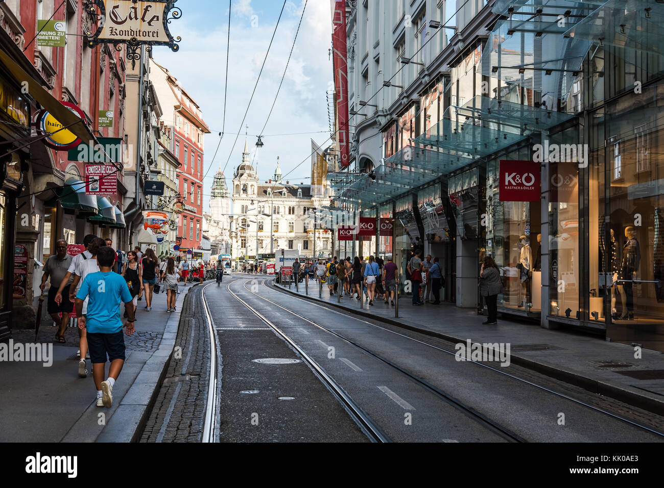 Street in historical city center of Graz Stock Photo - Alamy