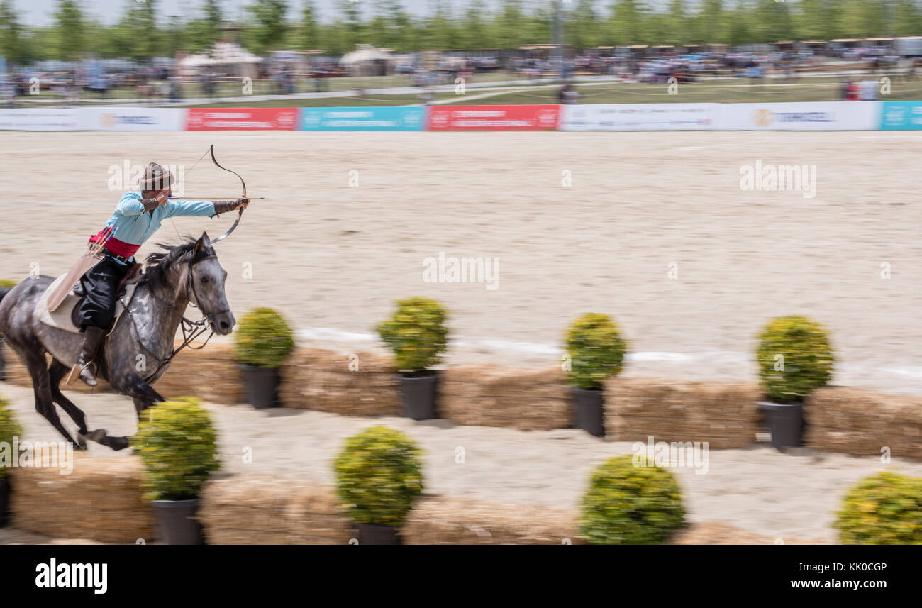 Unidentified people in costumes of ancient Ottoman Empire archer ...