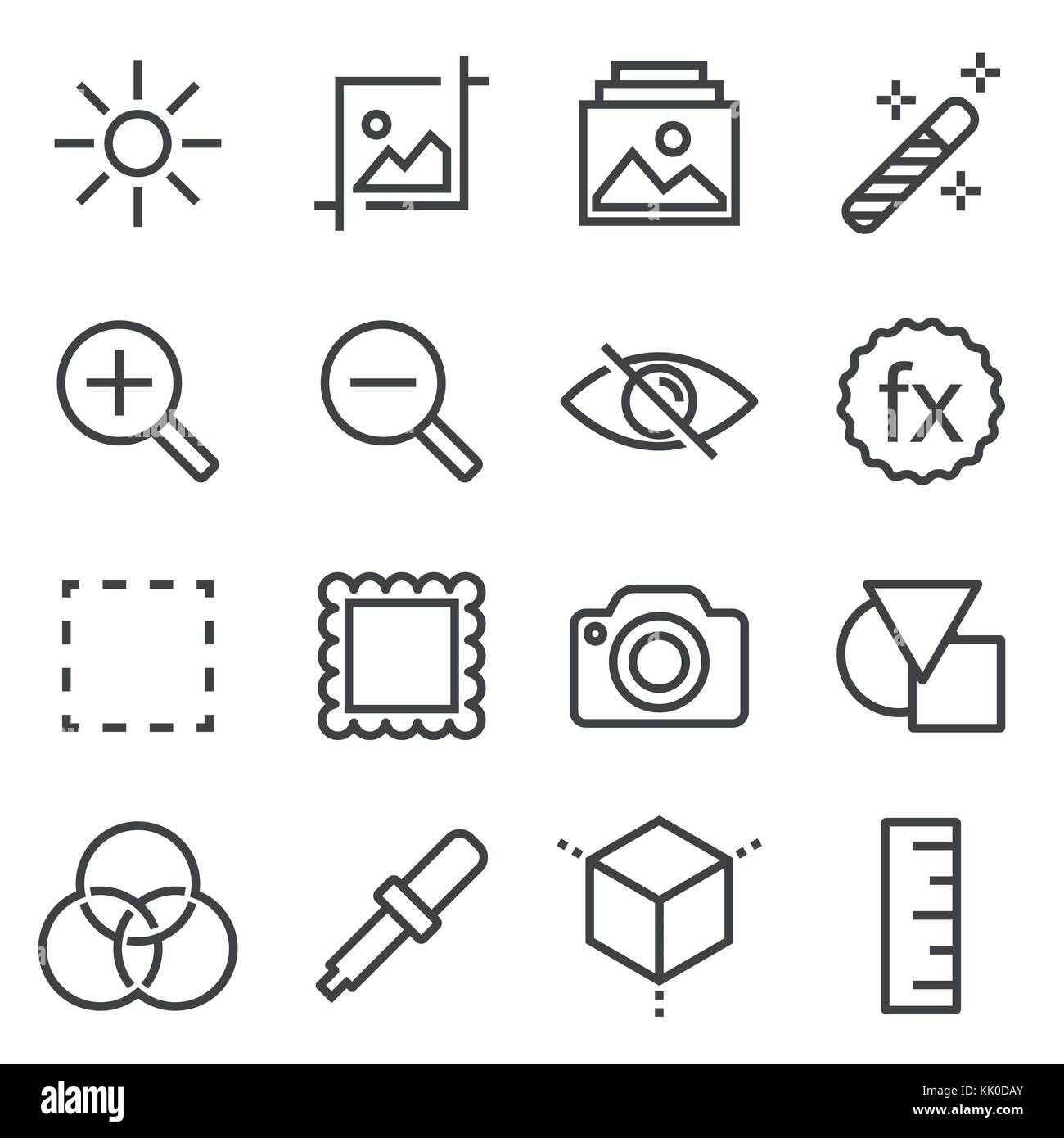 Vector image editing related vector icons set on white background Stock ...