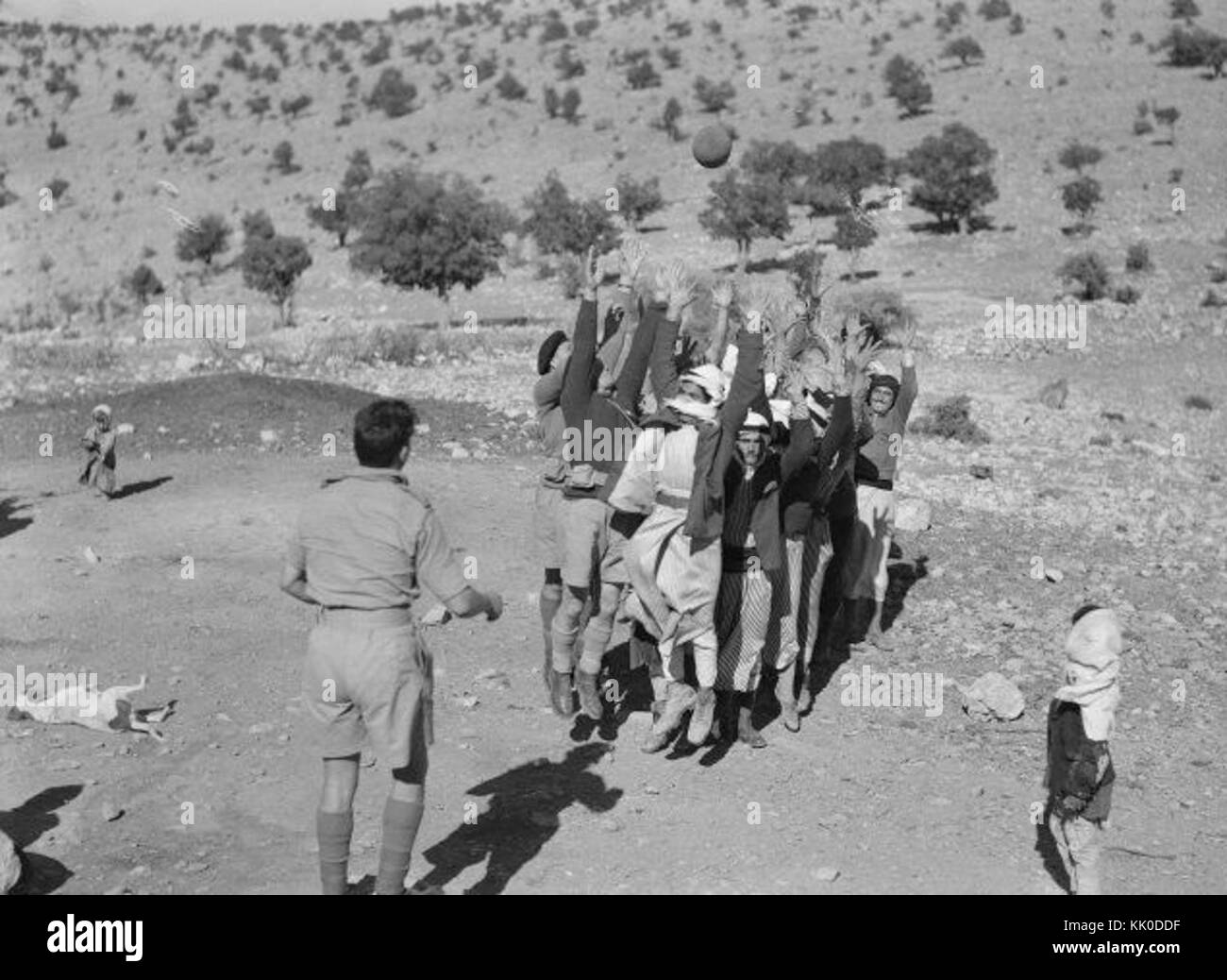 A photograph of New Zealand Divisional Cavalry soldiers playing rugby ...