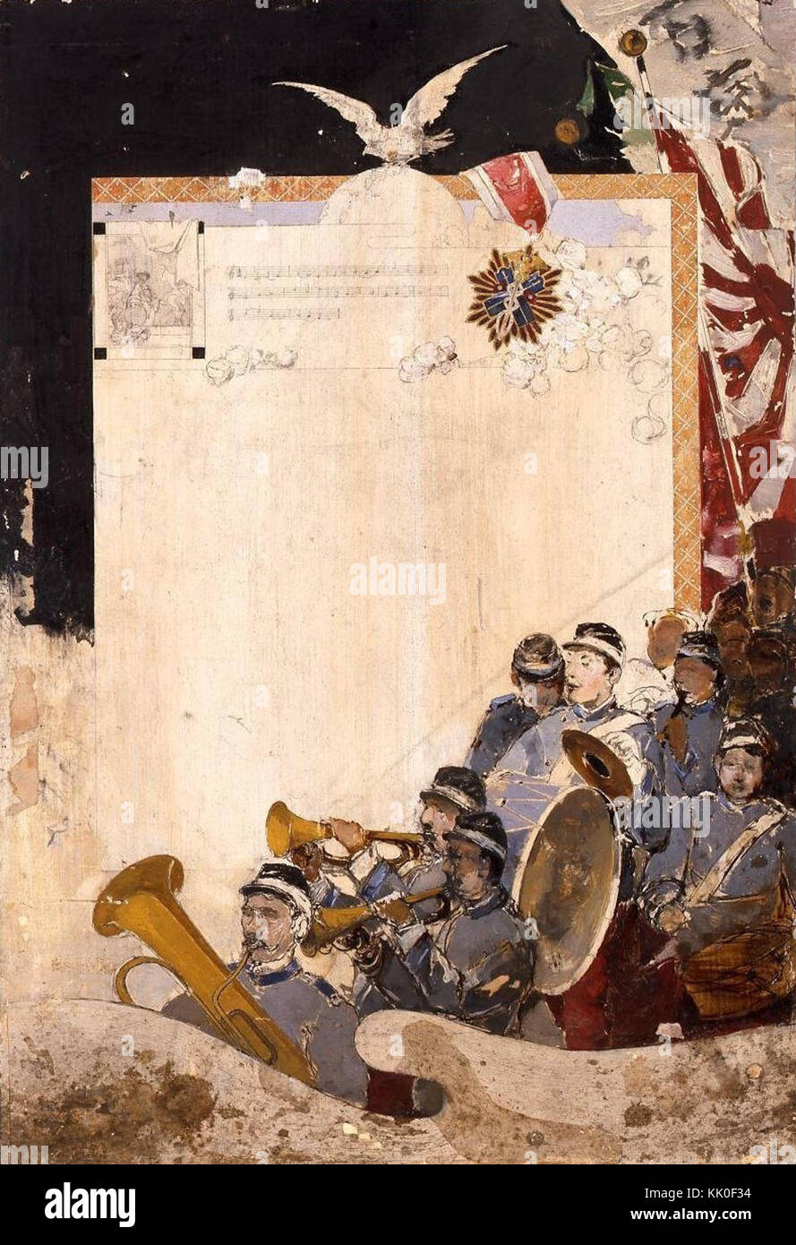 This piece, 'Military Band' by Kawamura Kiyoo, housed at the Edo Tokyo ...