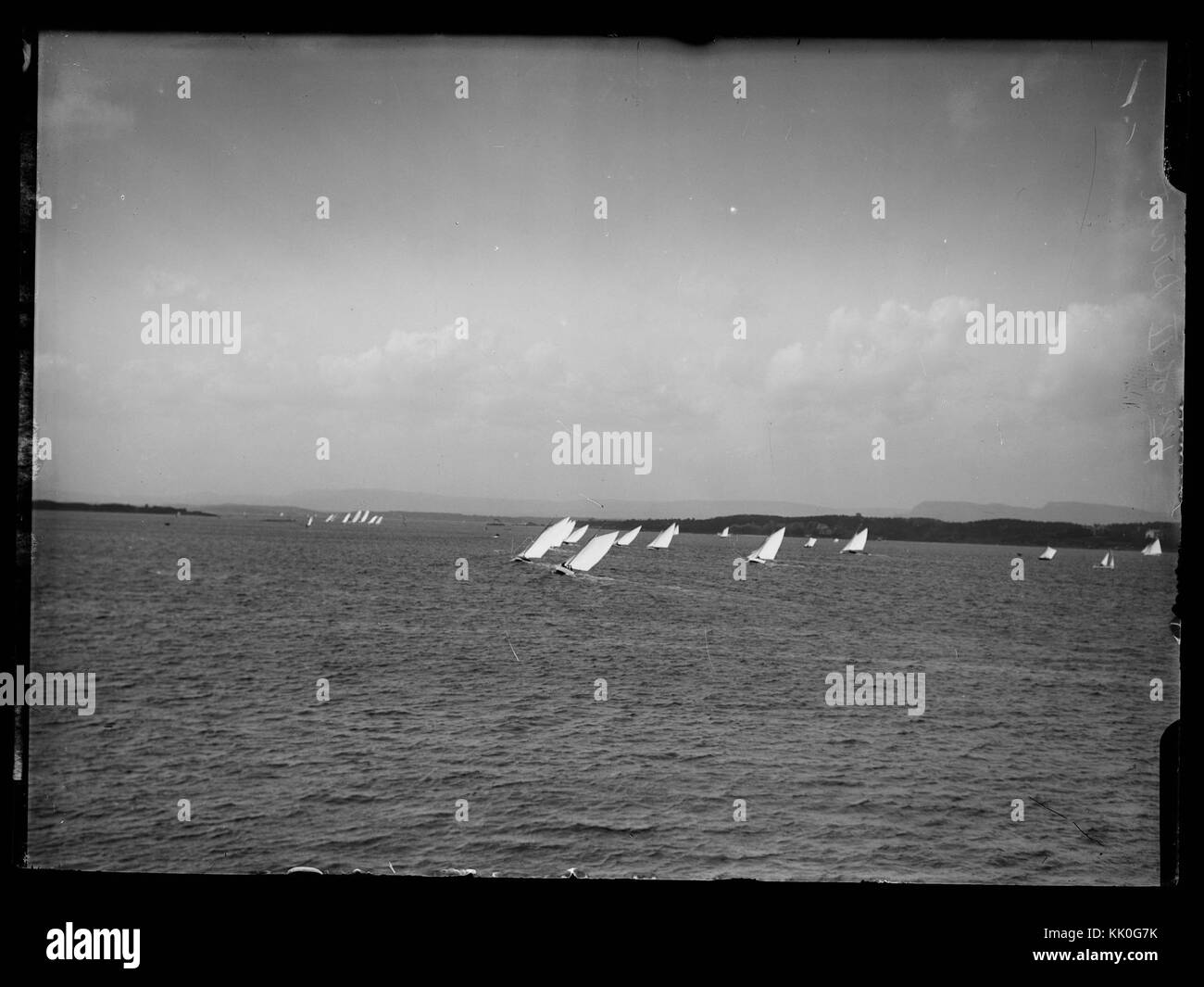 This photo captures a regatta at the Kristiania Rowing and Sailing ...