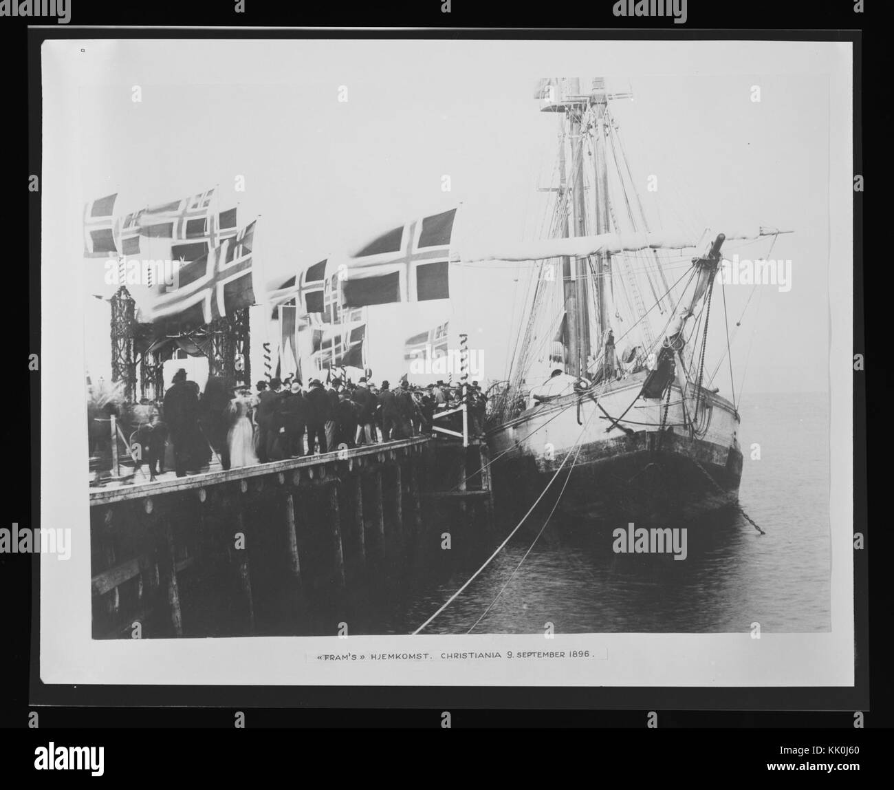 A copy plate from the Fram Museum, dated September 9, 1896, showing the ...