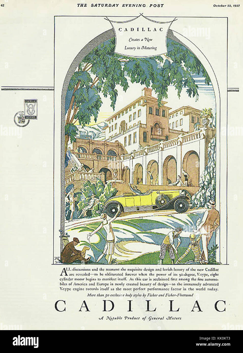 1928 Cadillac ad Stock Photo - Alamy