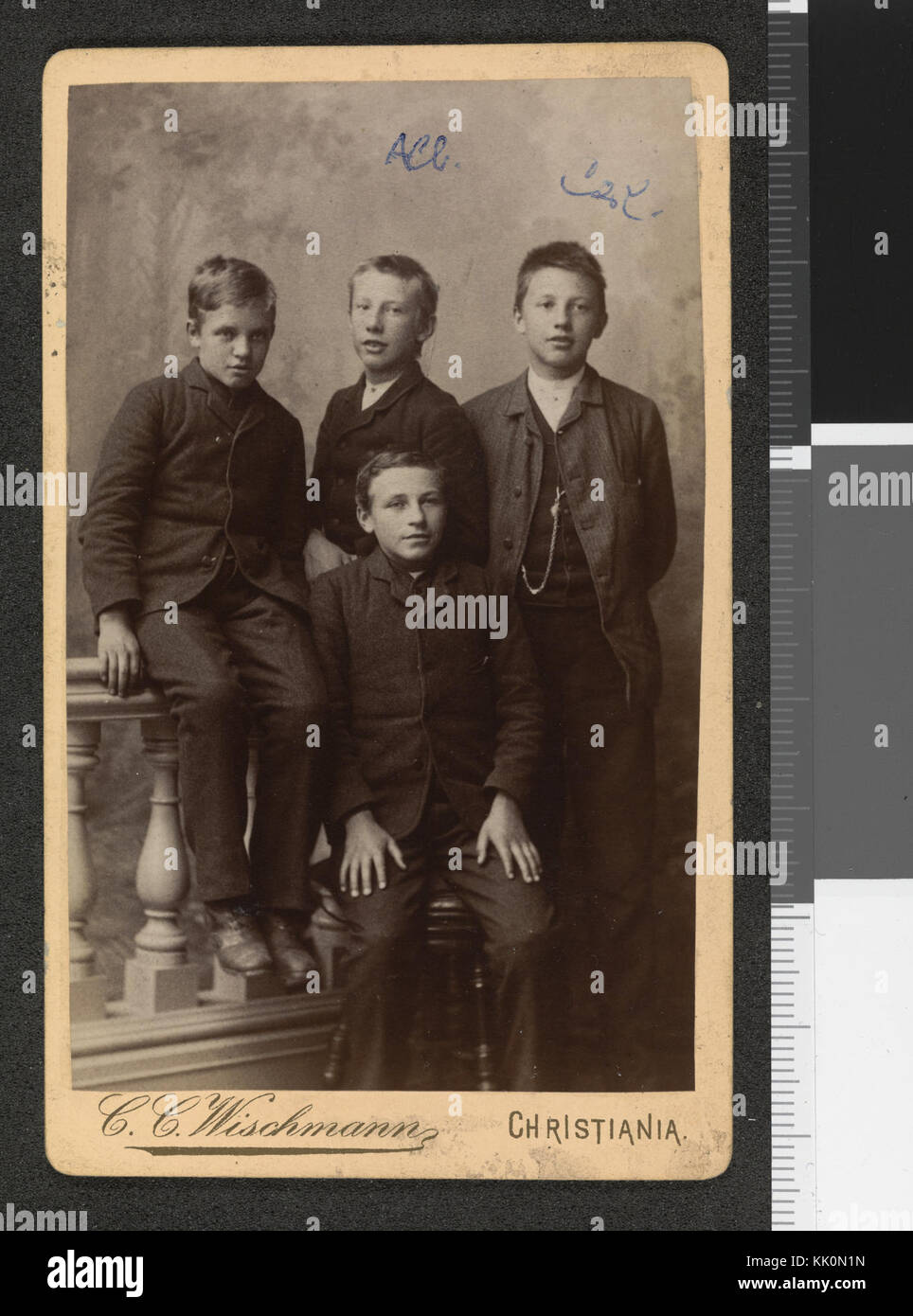 This photograph features two unidentified boys alongside Albert and ...
