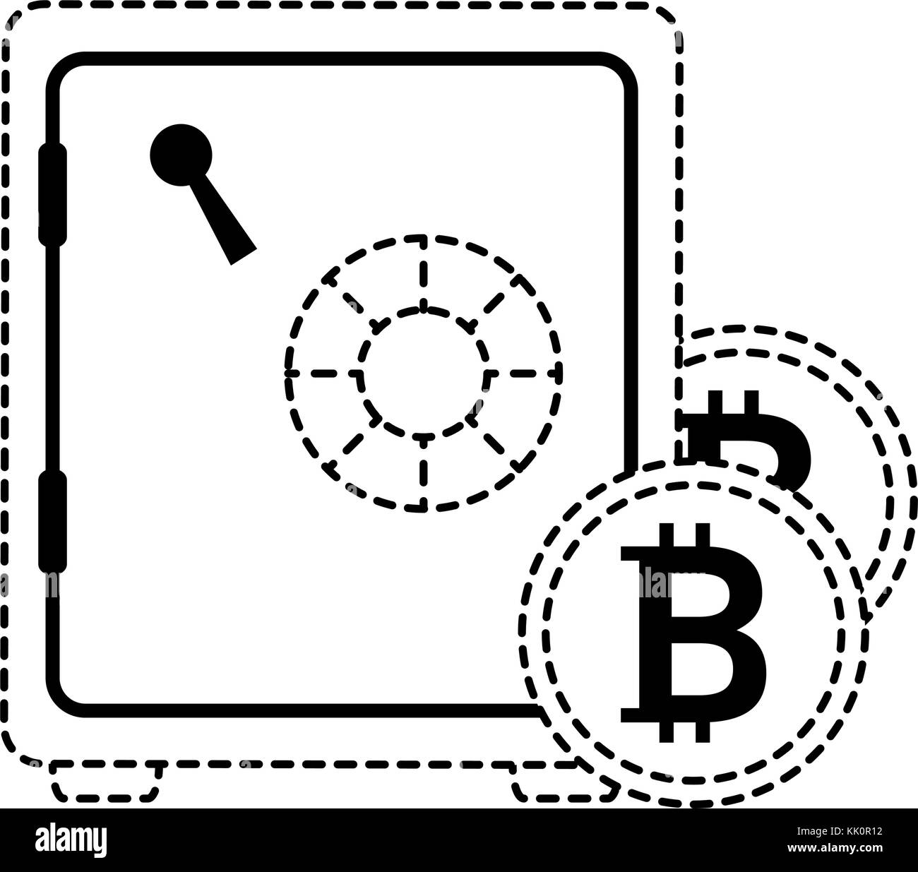 safe box with bitcoin isolated icon vector illustration design Stock ...