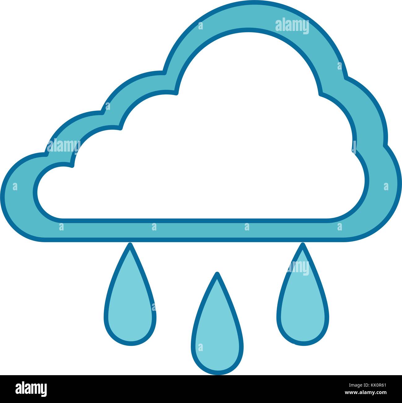 cloud silhouette with rain drops vector illustration design Stock ...