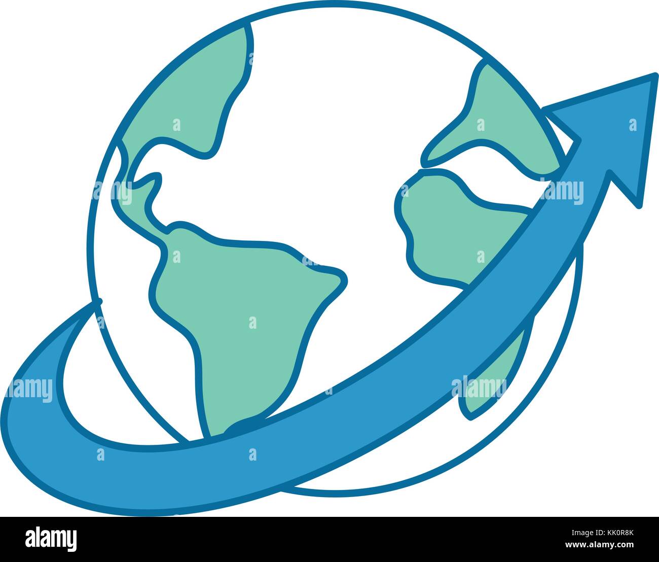 world planet earth with arrow vector illustration design Stock Vector ...