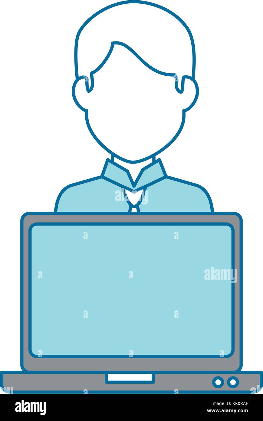 laptop computer with user vector illustration design Stock Vector Image ...